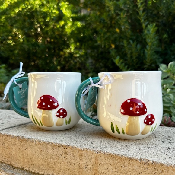 LANG | Dining | Lang Hand Painted Mushroom Mug Set Of 2 Vintage Retro ...